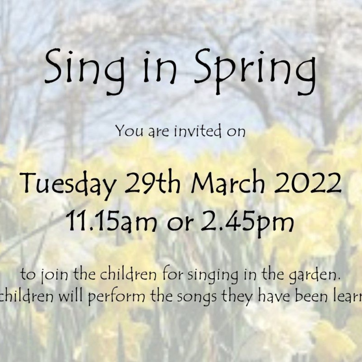 Peter Pan Nursery School - Sing in Spring